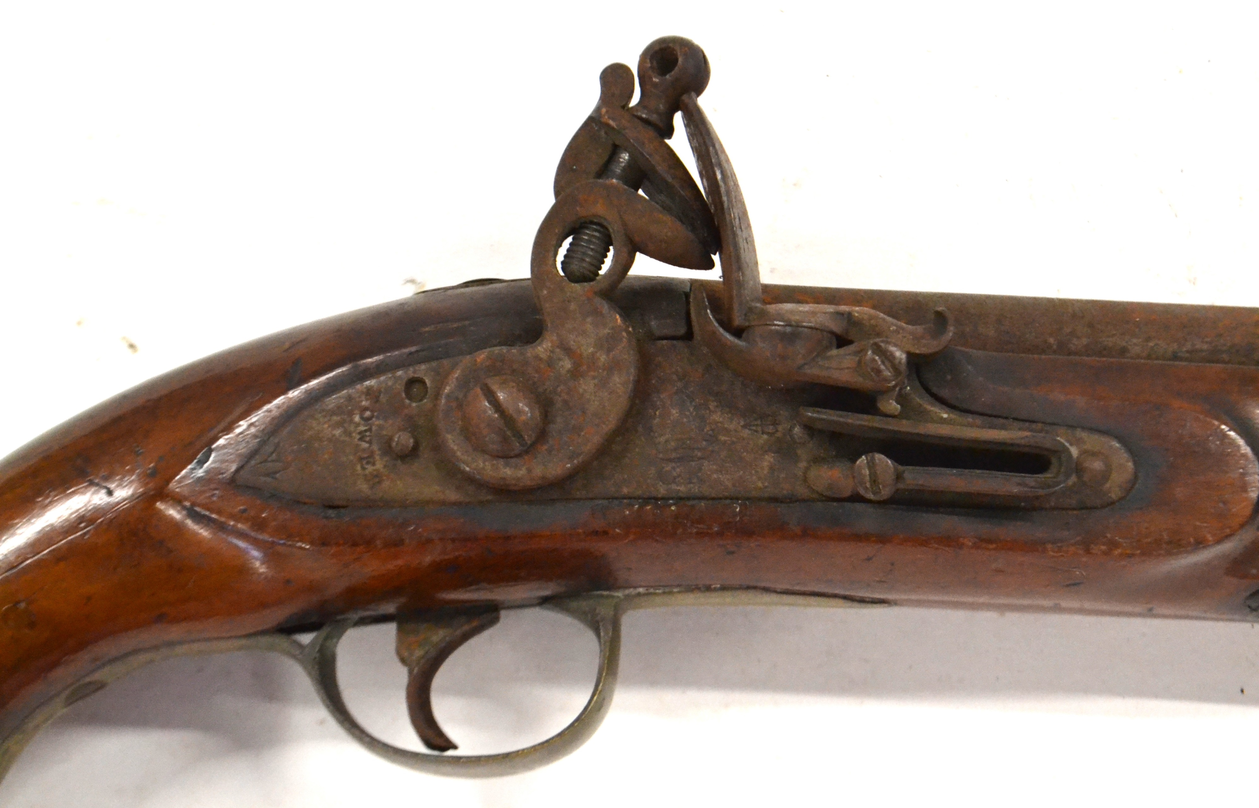 Lot 177 - British flint lock pistol made by Tower,