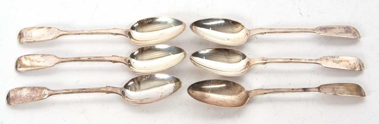 Lot 108 - A set of six Victorian fiddle pattern