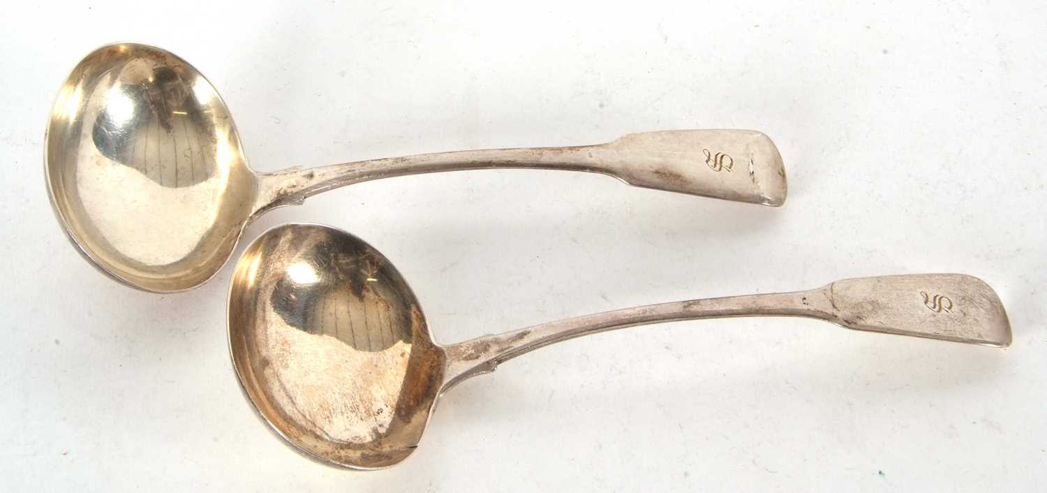 Lot 32 - Pair of George III silver fiddle pattern