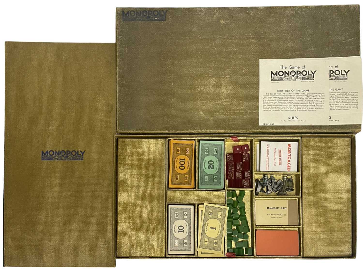 Lot 394 - A 1930s gold Monopoly game in original box