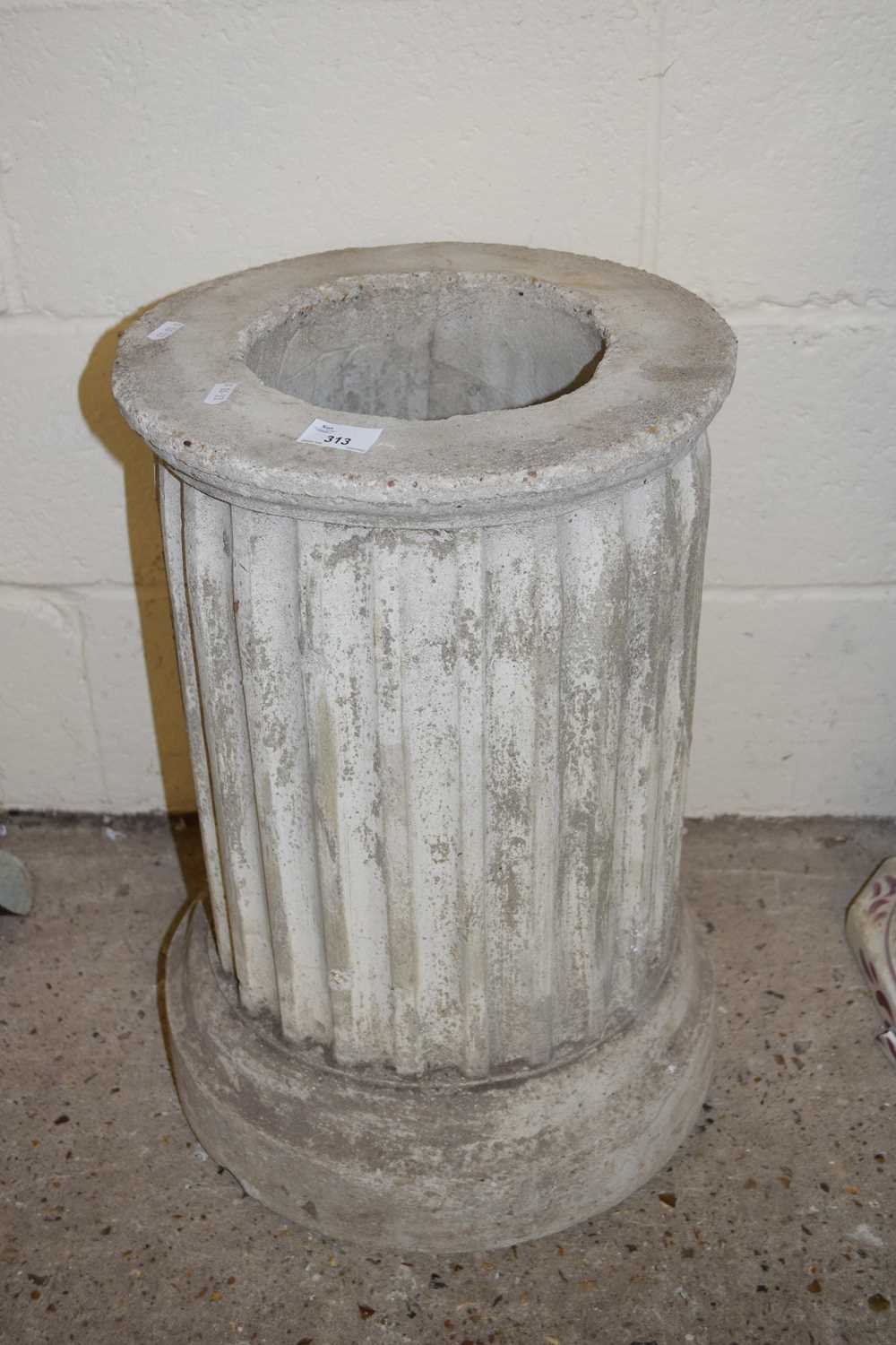 Lot 313 - RECONSTITUTED CIRCULAR STONE COLUMN 56CM