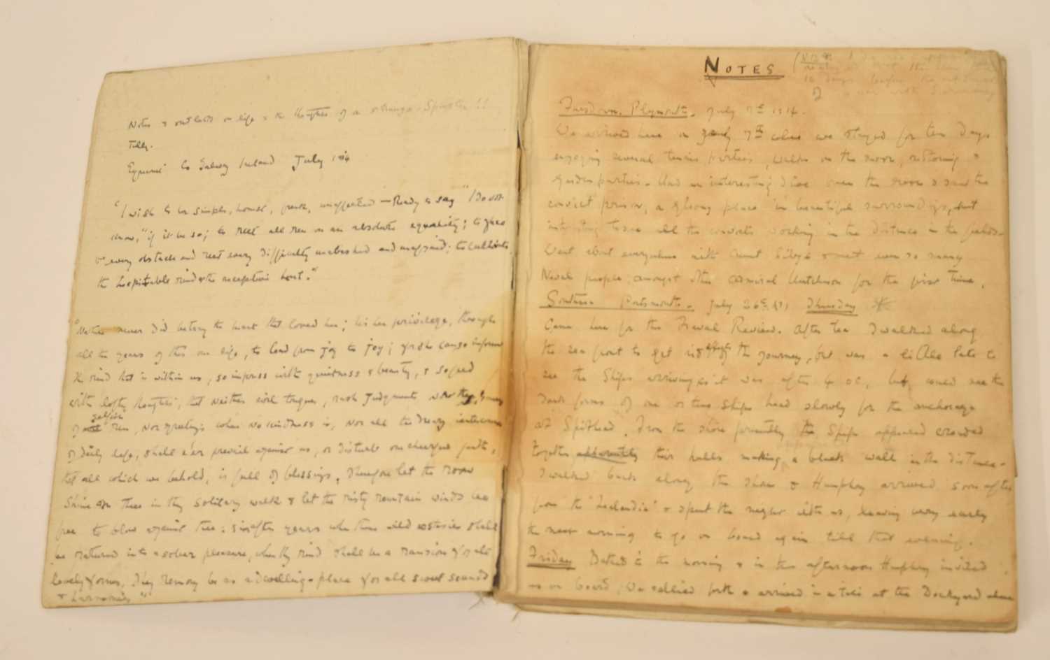 Lot 117 - First World War diary from a soldier of the