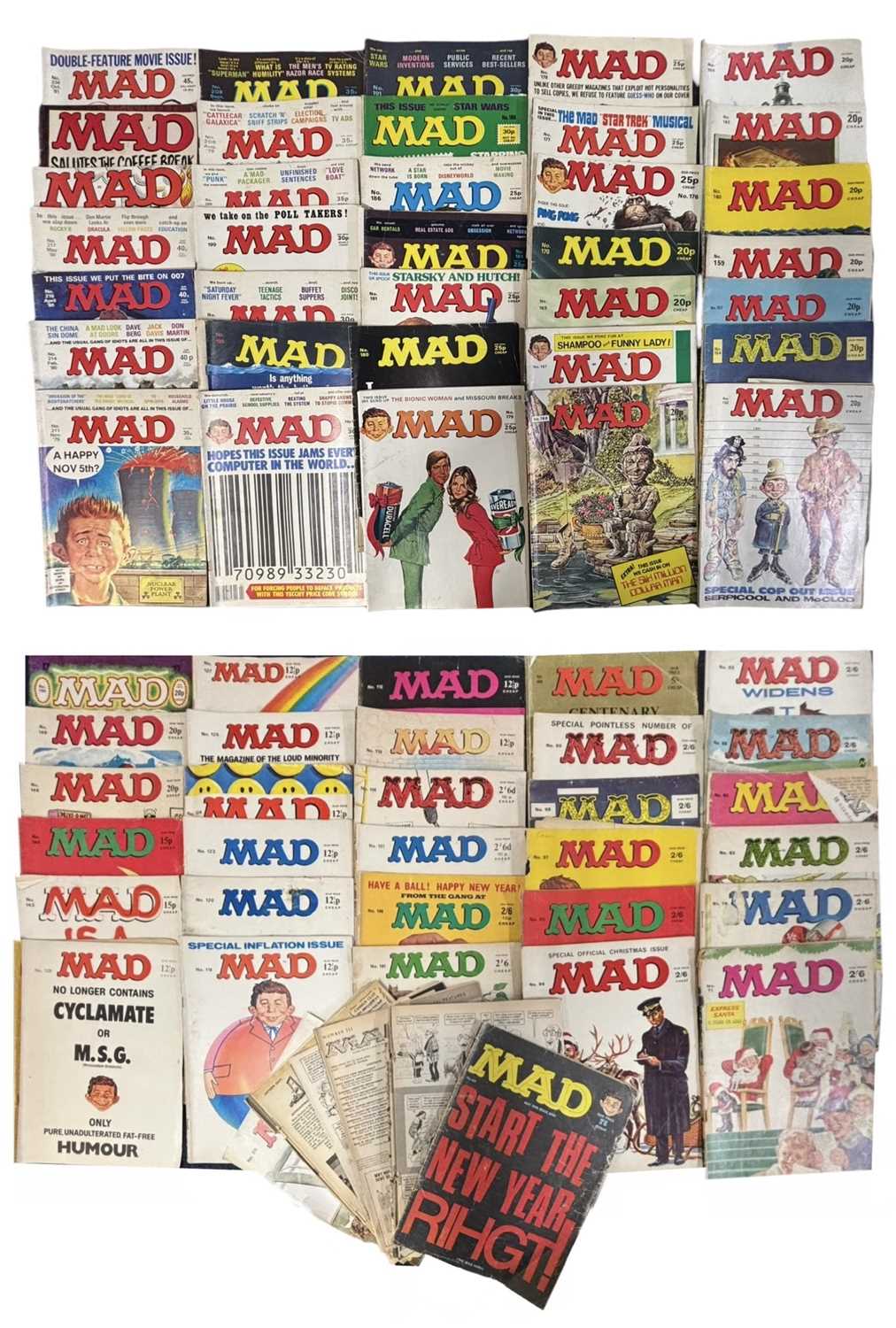 Lot 12 - A collection of vintage MAD magazines,