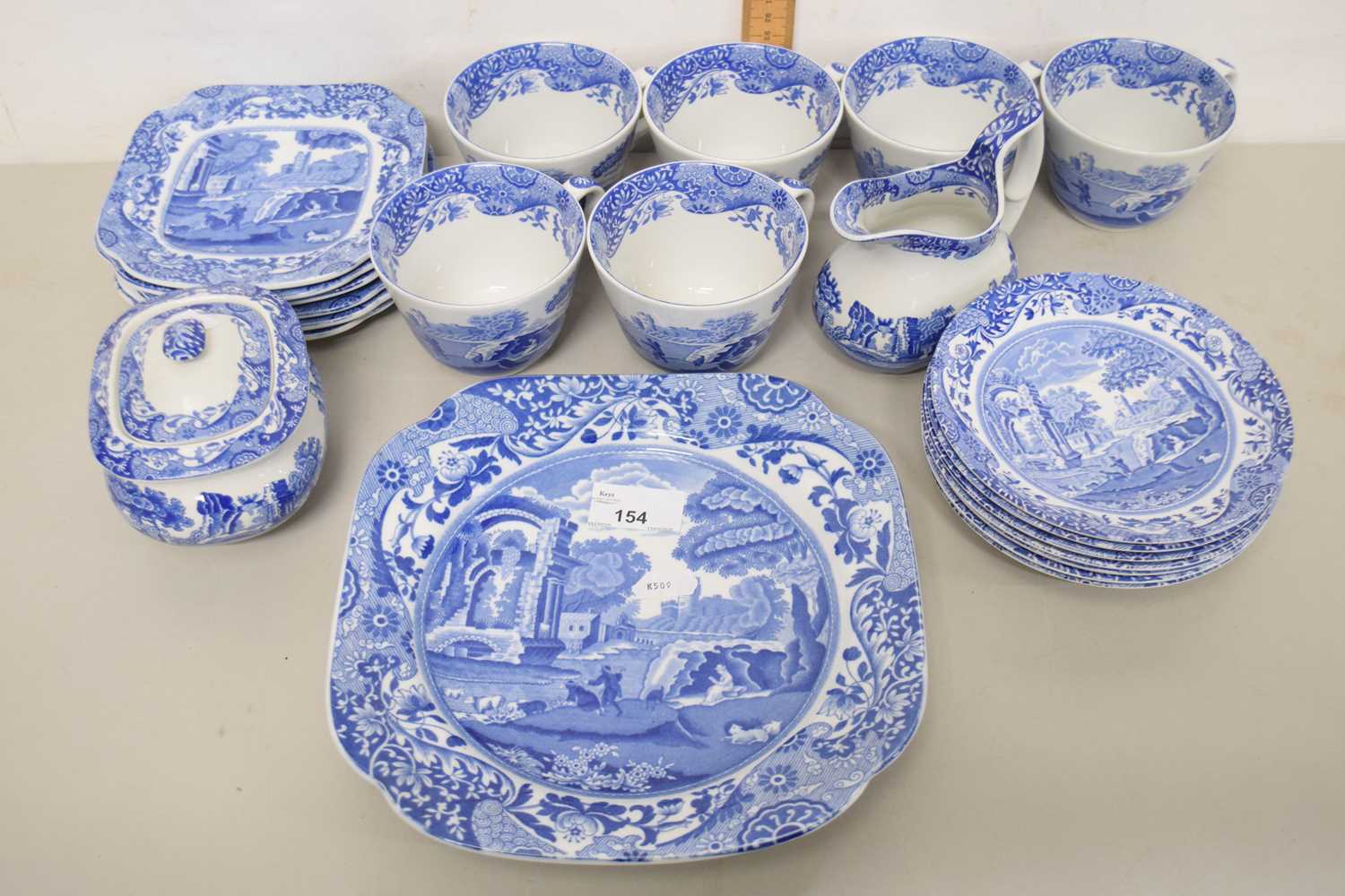 Lot 154 - Quantity of Copeland Spode blue Italian tea