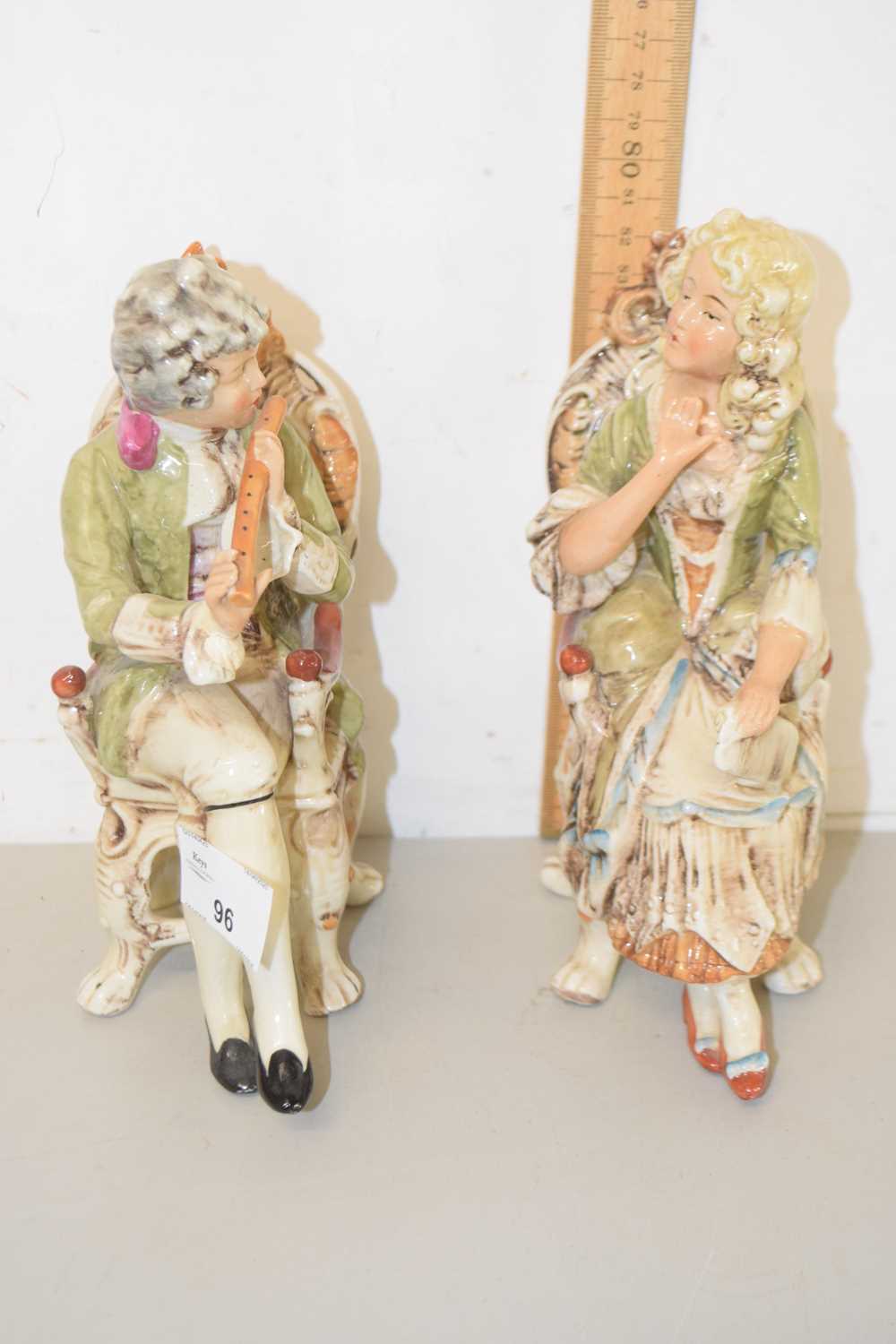 Lot 96 - Pair of continental models of seated figures