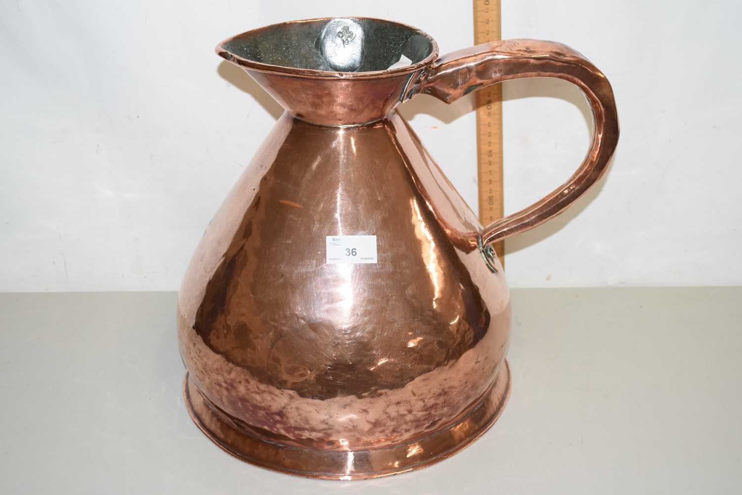 Lot 36 - Two gallon copper measure