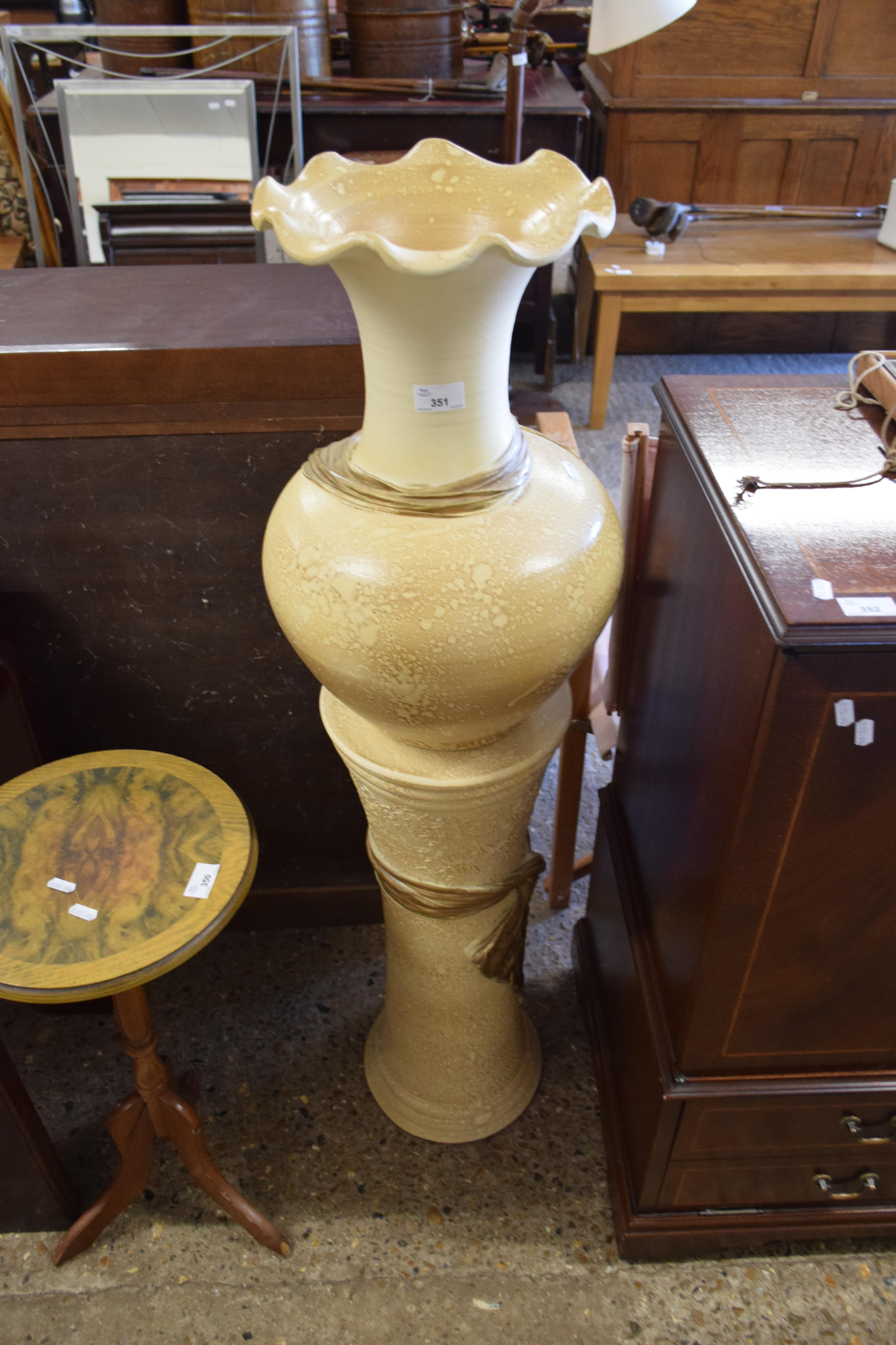 Lot 351 - MODERN AMPHORA TYPE VASE ON PEDESTAL STAND
