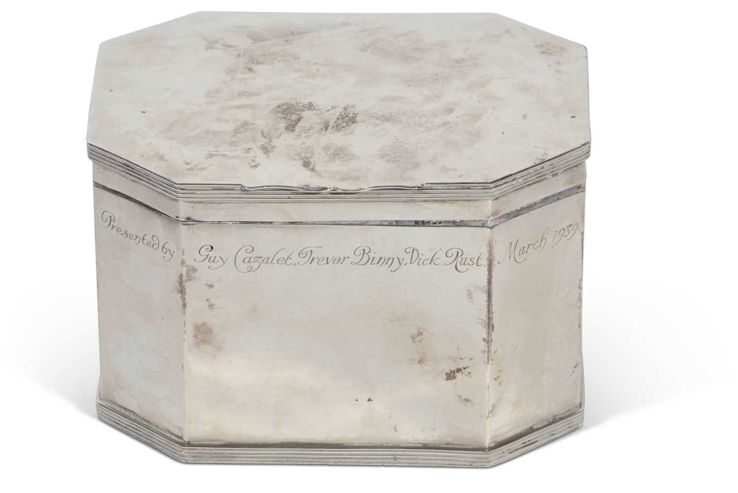Lot 262 - George VI rectangular biscuit box of