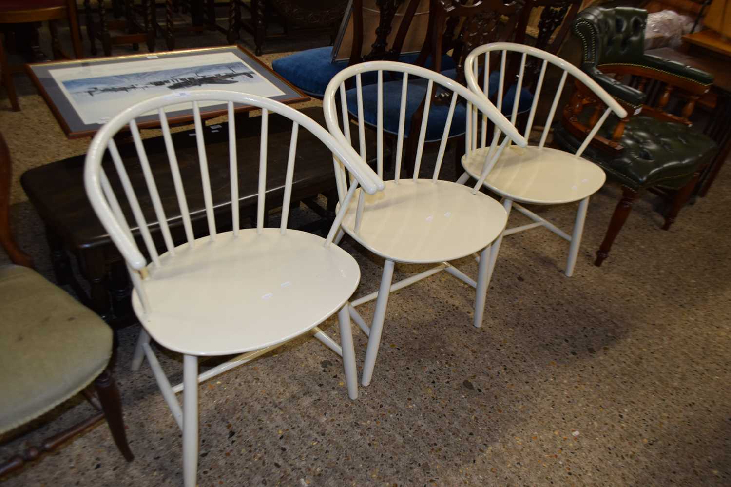 Lot 251 - SET OF THREE MID-CENTURY BOW AND STICK BACK