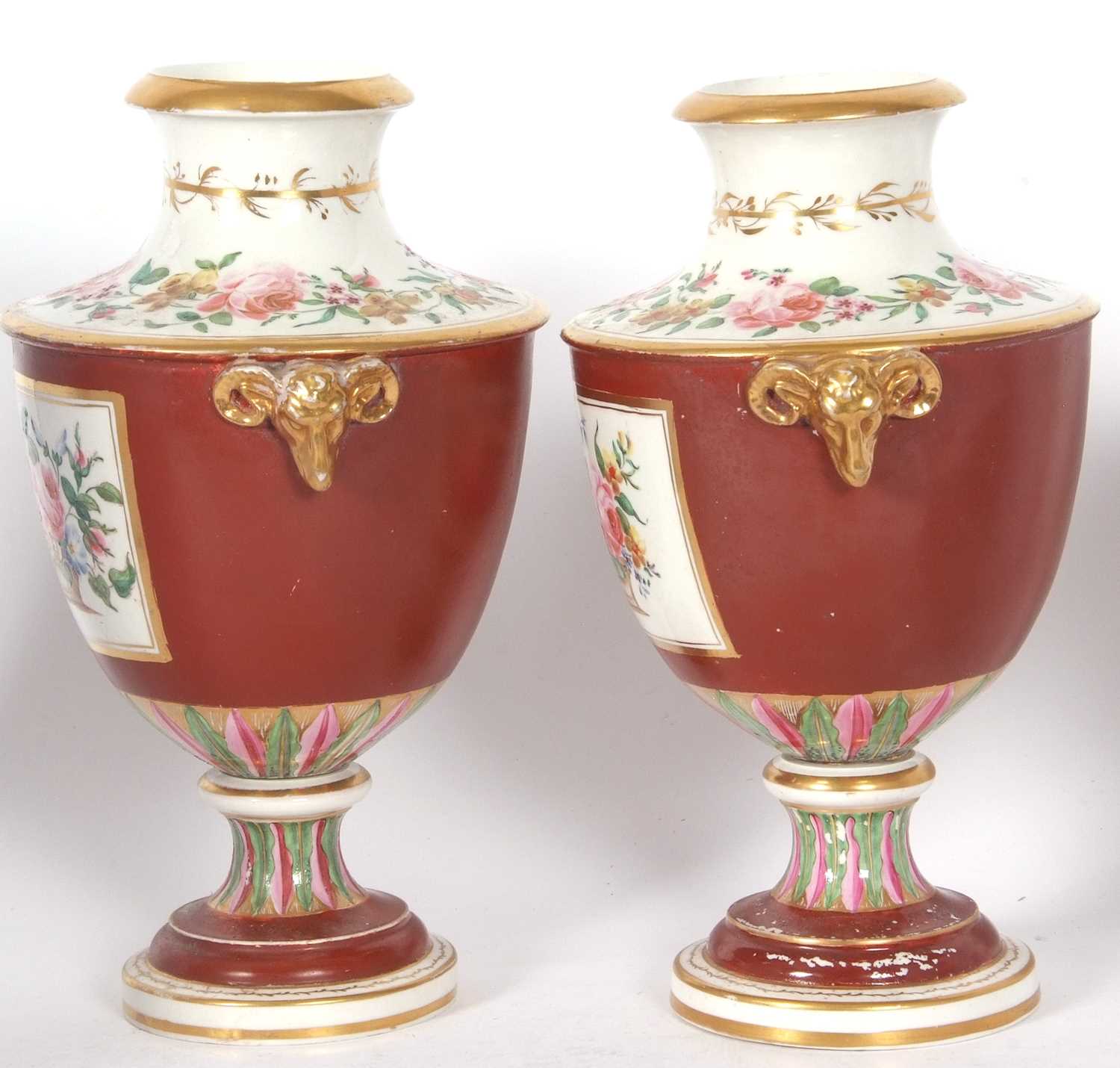 Lot 160 - Pair of 19th Century English porcelain vases