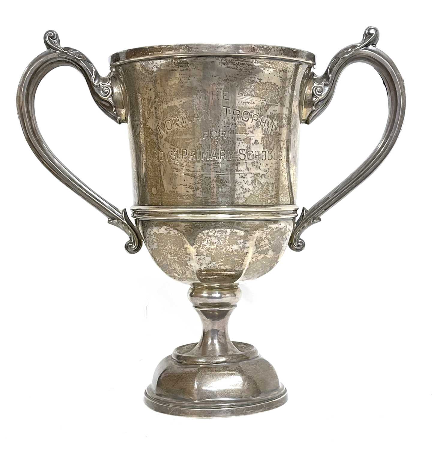 Lot 35 - Large George V silver twin handle trophy