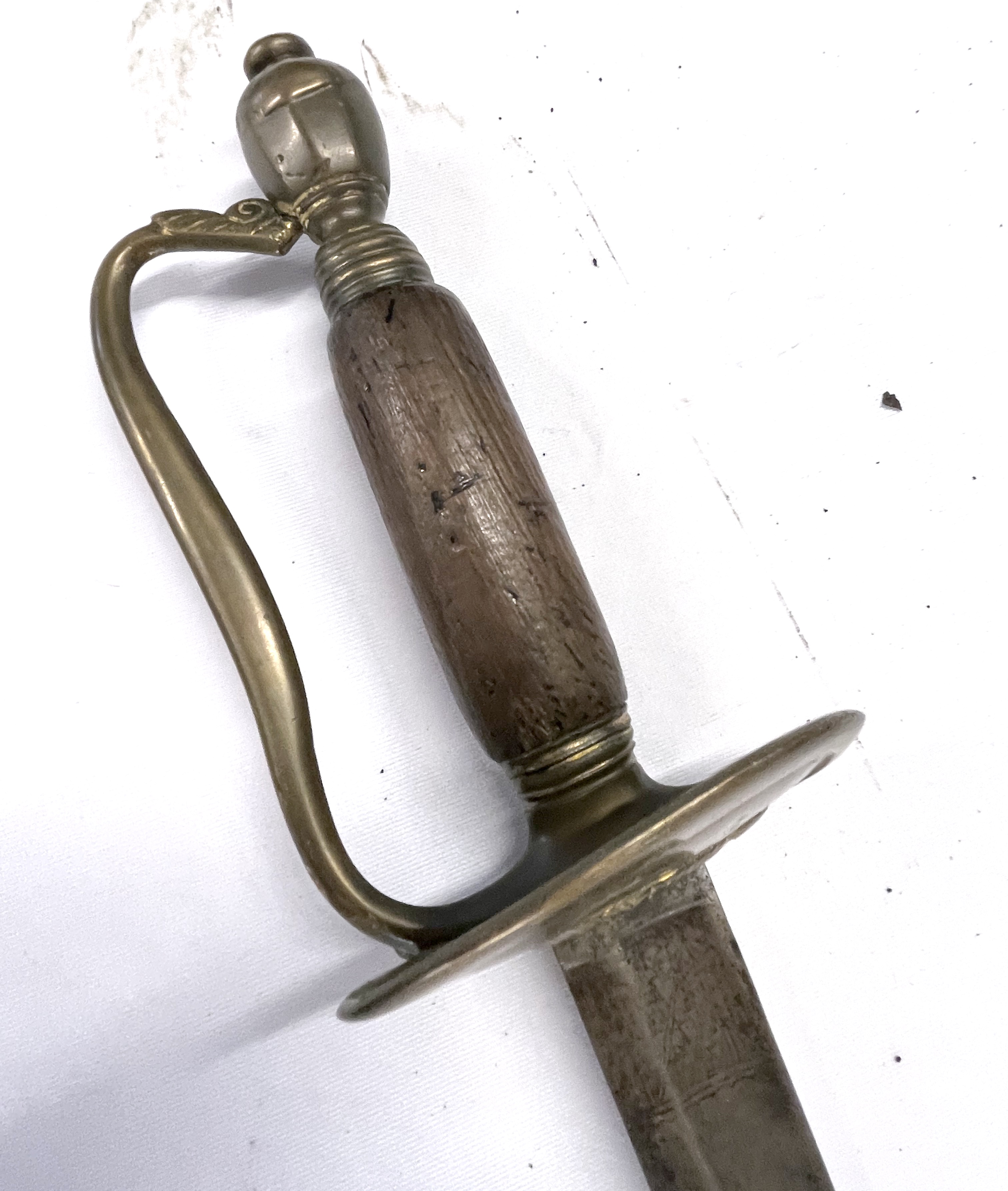Lot 313 - A turned wooden handled dress sword