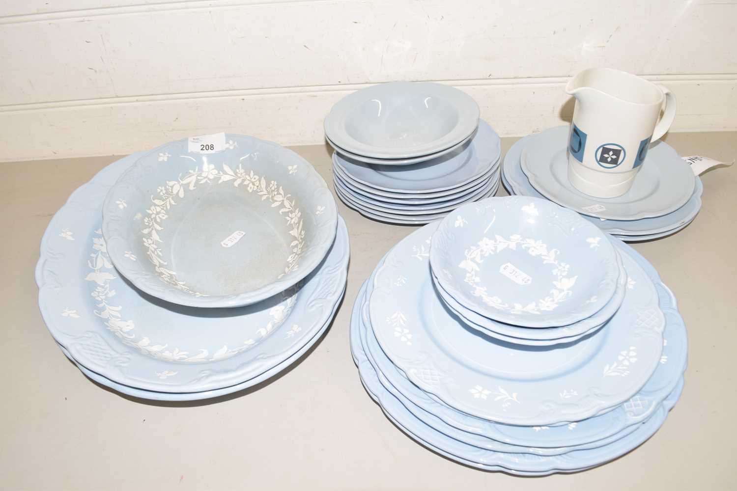 Lot 208 - Quantity of Booths blue glazed dinner wares