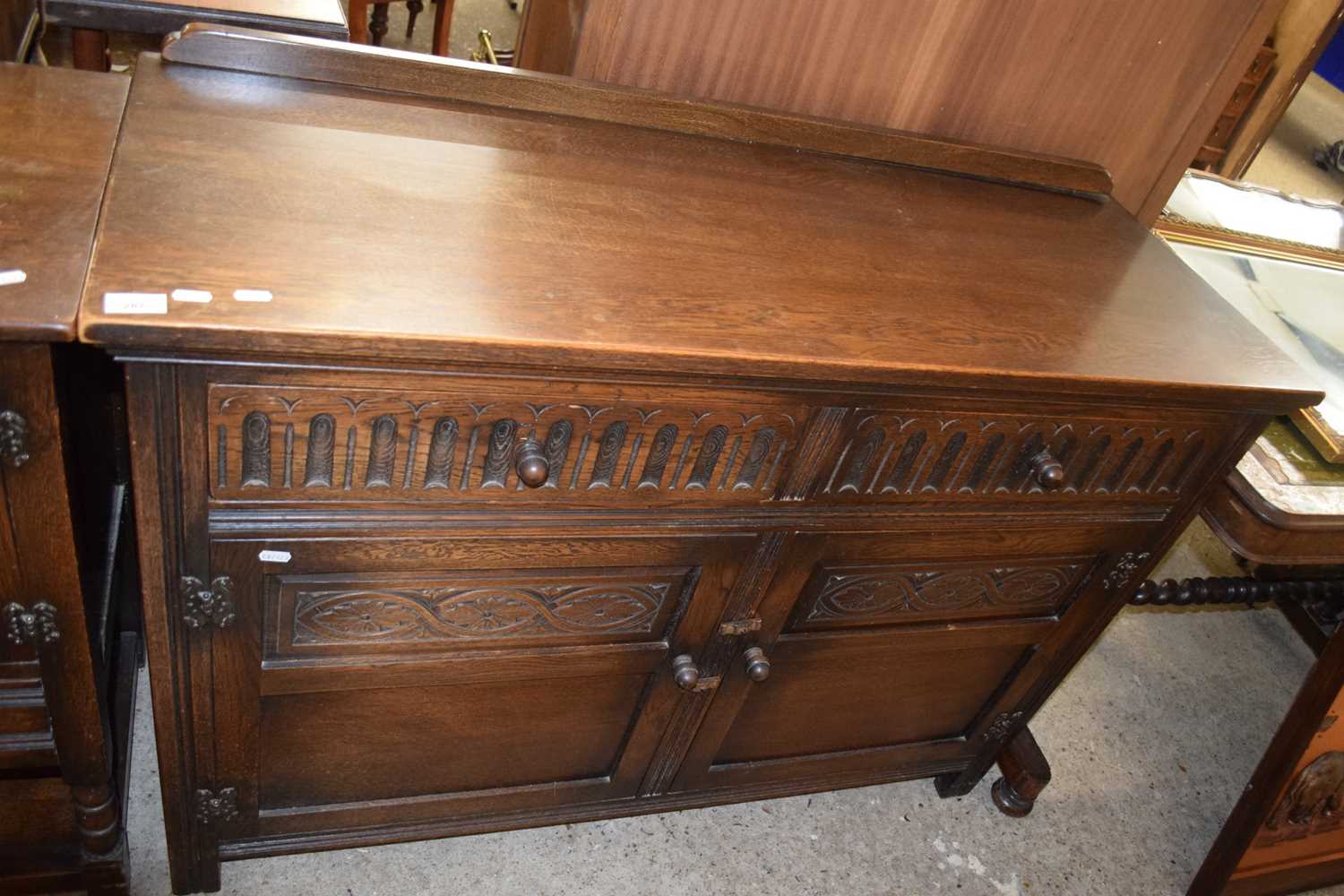 Lot 287 - Reproduction sideboard with two drawers and